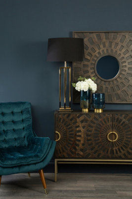 Suri Wall Mirror, Brown, Glass, Wood