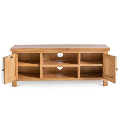 Surrey Oak 120 Large TV Unit - Fully Assembled By Roseland Furniture