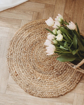 Surrey Style Interiors - Round Braided Jute Rug | DIY at B&Q