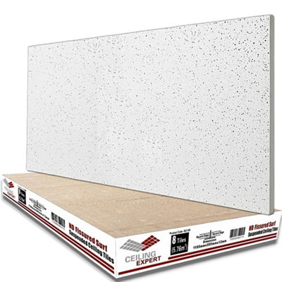 Suspended Fine ND Fissured Surf Ceiling Tiles, 1195mm x 595mm, Ideal ...