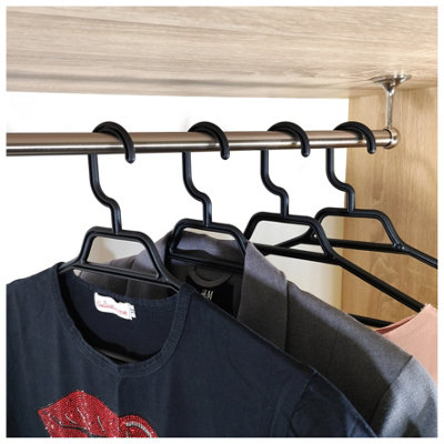 Suspended Round Wardrobe Rail Hanging Tube Pipe 500mm Brushed Chrome ...