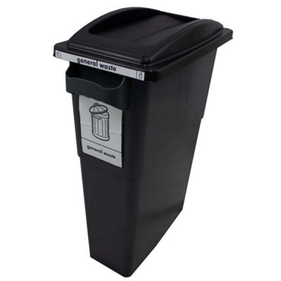 SustainaBin Indoor Recycling Bin - Black - Swing - 70 Litres | DIY at B&Q
