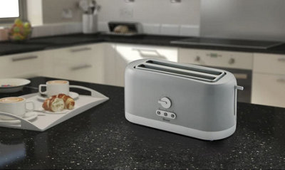 Swan 4 Slice Toaster, Grey, Variable Browning Control and Extra Long ...