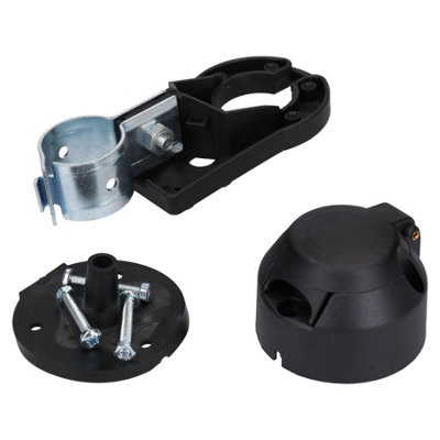 Swan Neck Mounting Plate & 7PIN Socket Towing Electrics Trailer Light ...