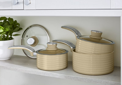 Swan Retro 3 Piece Saucepan Set