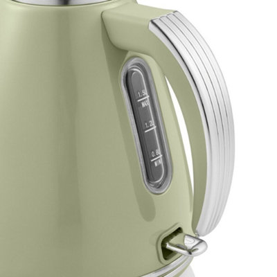 Swan Retro Green Kitchen Set: Kettle, Toaster & Microwave Bundle