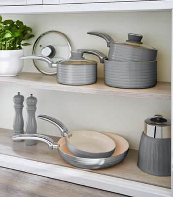 Swan Retro Grey 5 Piece Pan Set