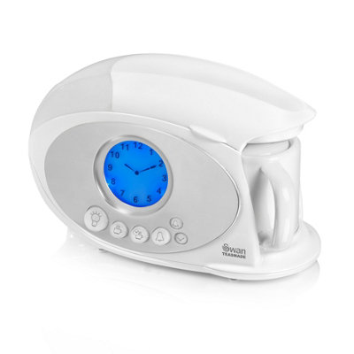 Swan Teasmade White Tea Maker with Clock