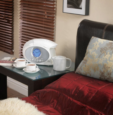 Swan Teasmade White Tea Maker with Clock