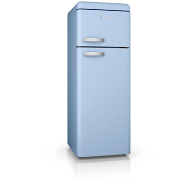 Swan Top Mounted Fridge Freezer Blue | DIY at B&Q