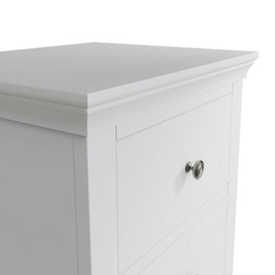 Swanley Fully Assembled Chest 5 Narrow Storage Drawers White Solid Pine MDF