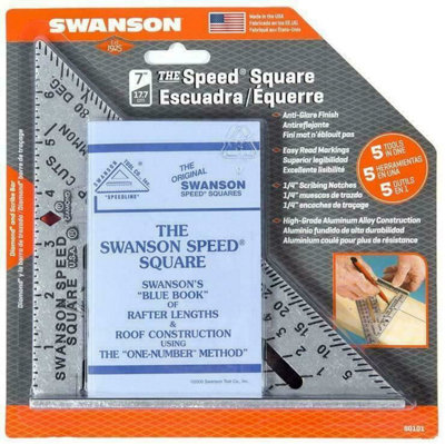 Swanson 7 Inch Speed Square Imperial Measure Roofing Rafter Square S0101