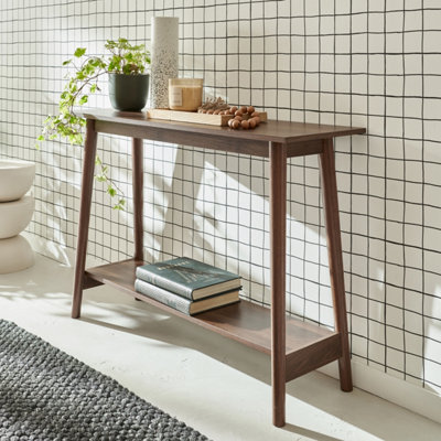 sweeek - 110cm console table with walnut wood effect Nepal Walnut wood ...