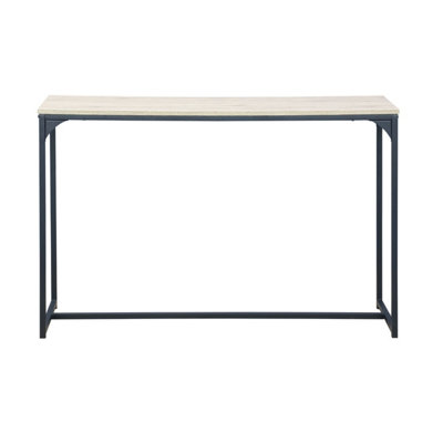 sweeek - 120cm console table with metal and wood effect Loft Black ...