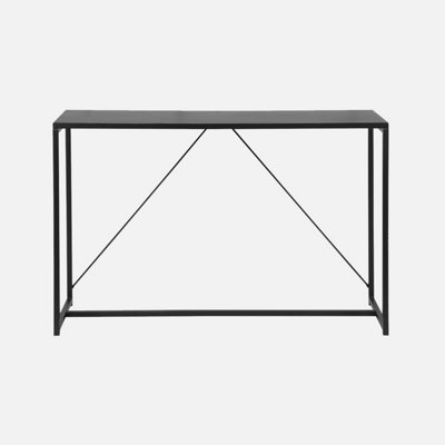 sweeek - 120cm metal console with reinforcement bar Industrielle Black ...