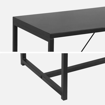 sweeek - 120cm metal console with reinforcement bar Industrielle Black ...