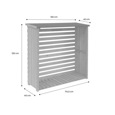 sweeek - 120x45x120cm wooden log shelter Merisier Natural 120x45x120 cm