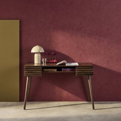 sweeek - 2-drawers wooden effect desk Madere Walnut 120x55x76.5 cm