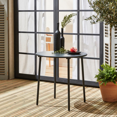 sweeek 2-seater round steel garden table Diam.75cm - Amelia ...