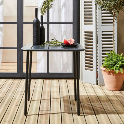 sweeek. 2-seater square steel garden table 70x70cm - Amelia ...
