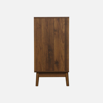 sweeek - 3-drawer chest with grooved wooden detail Linear Dark wood ...