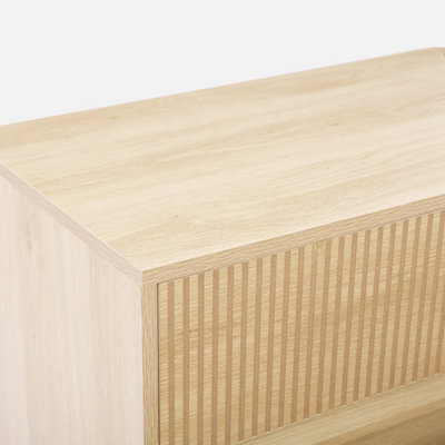 sweeek - 3-drawer chest with grooved wooden detail Linear light wood ...