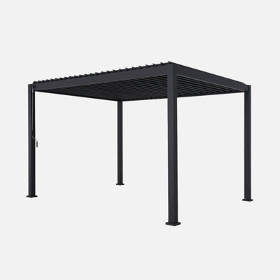 sweeek - 3x4m louvered aluminium pergola + 2 privacy screens 3m ...