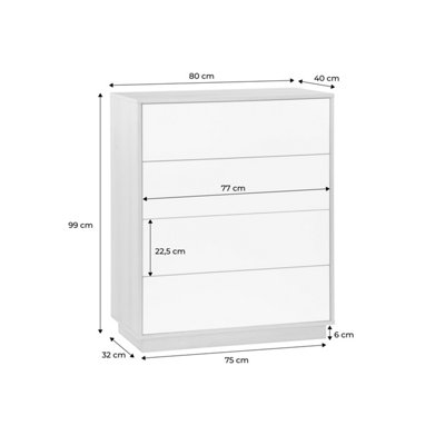 sweeek. 4-drawer chest in bicolour wood-effect Liam White and Natural ...