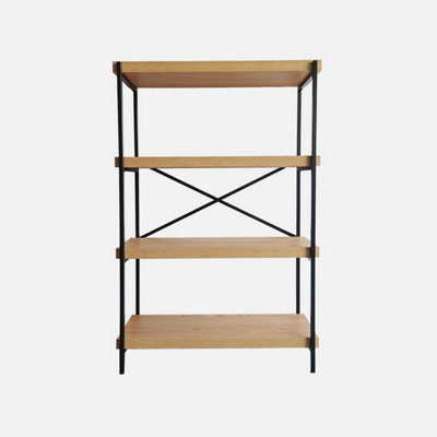 sweeek. 4-level shelf with an ash and metal effect Loft Natural ...