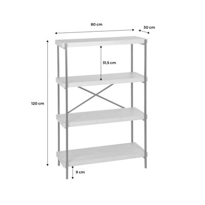 sweeek. 4-level shelf with an ash and metal effect Loft Natural ...