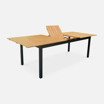 sweeek. 8 to 10-seater extendable wooden and alumimium garden table ...