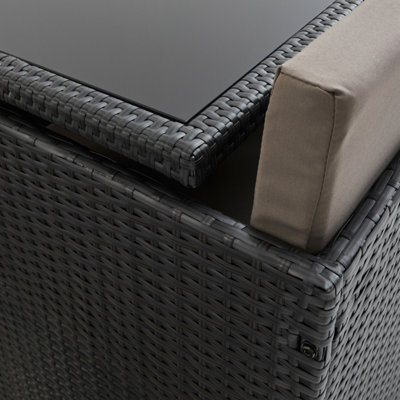 sweeek. 8 to 12-seater rattan cube table set - table 8 armchairs 4 ...