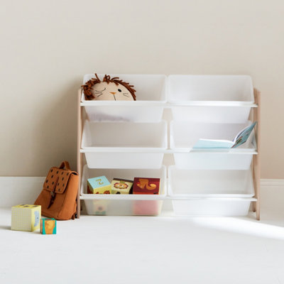 sweeek - Children's toy storage unit Tobias Natural 84x29.5x60 cm