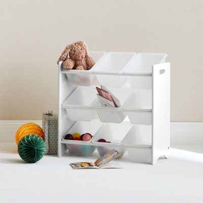 sweeek - Children's toy storage unit with 9 baskets Tobias White 64x29 ...