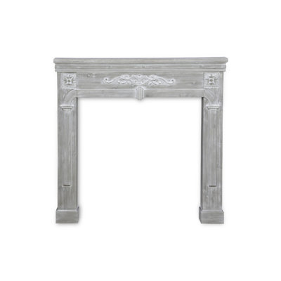 sweeek - Decorative fireplace surround Romance Limed Grey 104x17x100 cm