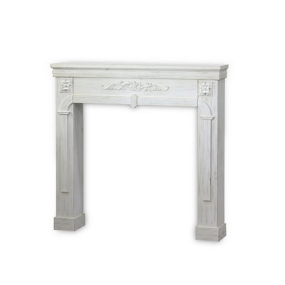 sweeek - Decorative fireplace surround Romance White-washed 104x17x100 cm