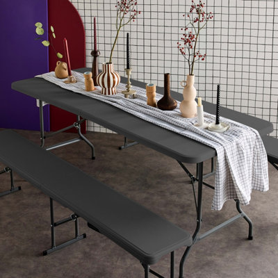sweeek - Foldable plastic reception table with bench Fiesta reception ...