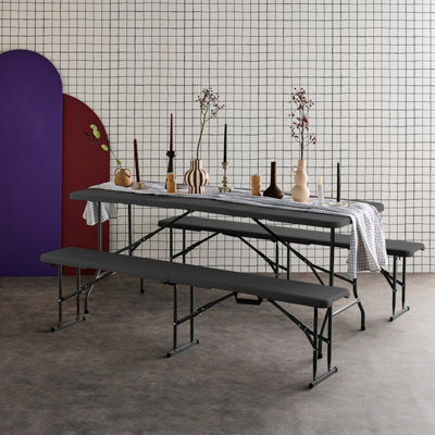 sweeek - Foldable plastic reception table with bench Fiesta reception ...