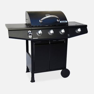 sweeek. Gas barbecue - Treville - Barbecue 3 burners + 1 black side ...