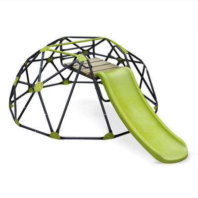 sweeek. Large climbing dome with a 4ft slide Albe Green 220x160x74 cm ...