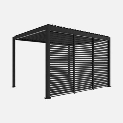 sweeek - Louvered pergola aluminium 4 x 3m and 3 130cm louver panels ...