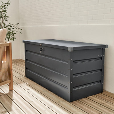sweeek - Metal garden box 385L Detroit Anthracite 99x61x62 cm
