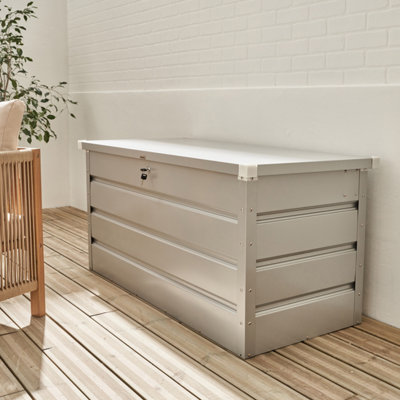 sweeek. Metal garden chest - DETROIT- 385L gris aluminium | DIY at B&Q
