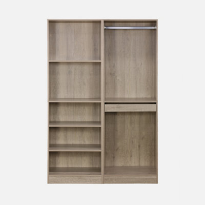 sweeek - Modular dressing kit with 2 elements Modulo Natural 120x45x180 cm