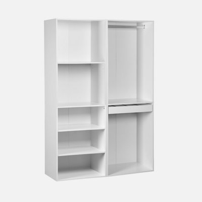 sweeek - Modular dressing kit with 2 elements Modulo White 120x45x180 cm