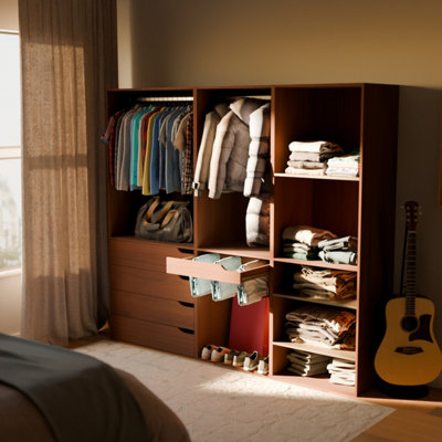 sweeek - Modular dressing room kit with 3 elements shelves drawers ...
