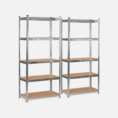 sweeek. Pair of modular shelf for heavy loads Modul Grey 90x40x180 cm