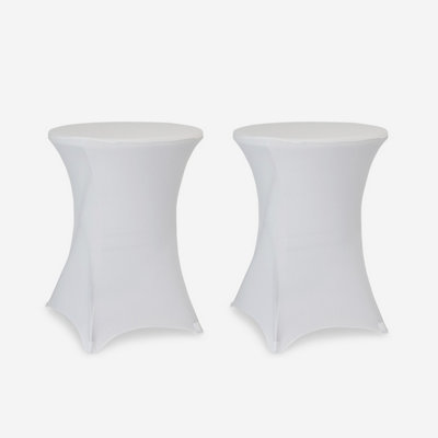 sweeek. Pair of protective covers for event tables Gala White 80x80x110 cm