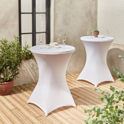 sweeek. Pair of protective covers for event tables Gala White 80x80x110 cm
