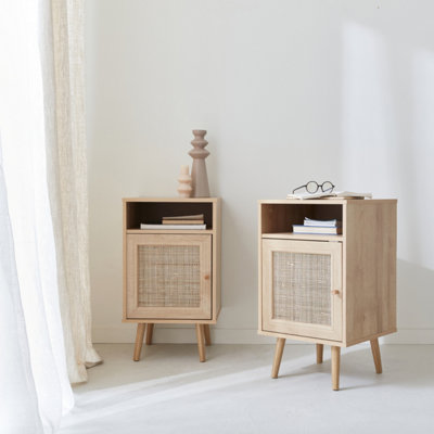 sweeek - Pair of scandi-style bedside tables with cupboard Boheme ...